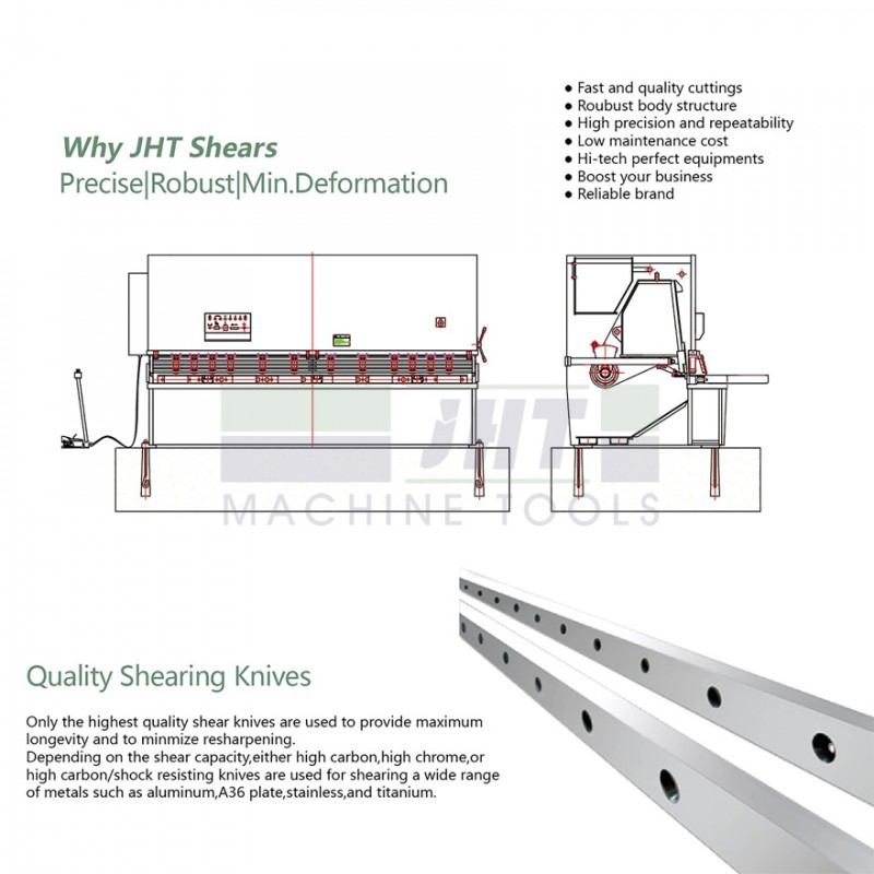 JHT HSS Cheap Hydraulic Sheet Metal Plate Shearing Machine CNC ...