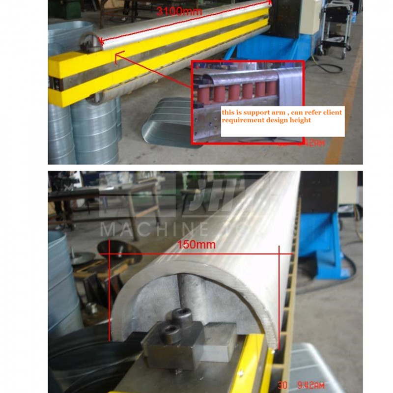 HVAC Flat Oval Shape Spiral Pipe Ellipse Duct Forming Machine Round Air ...
